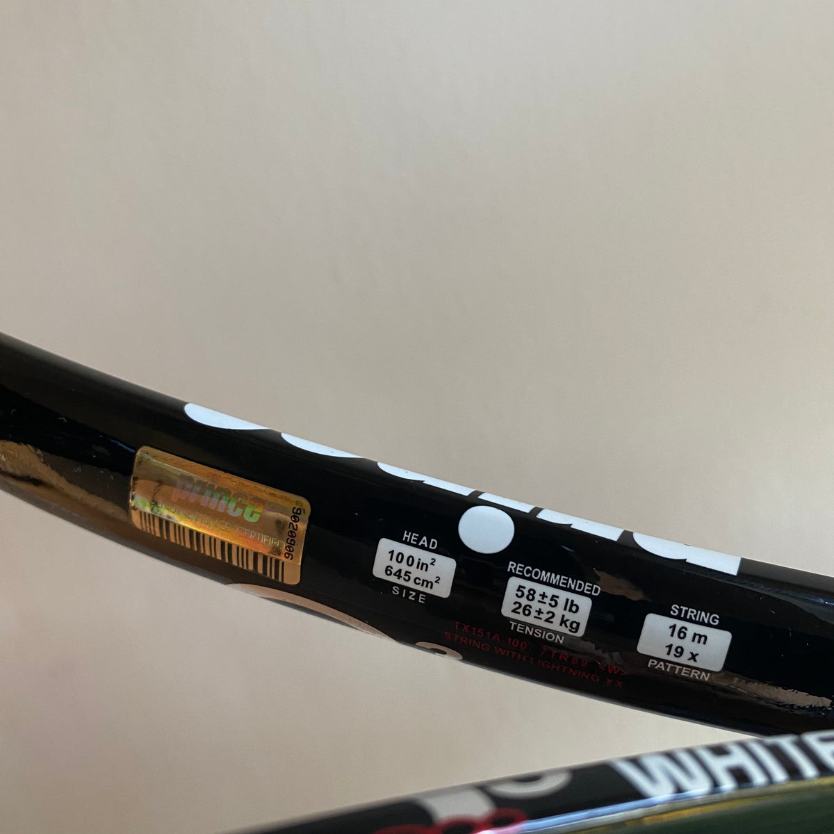 Prince O3 White tennis racket – Warwick Racket Stringing